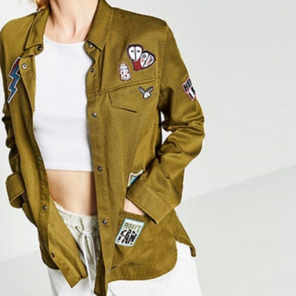 Jackets & Coats | Zara Patch Military Utility Camo Jacket | Poshmark